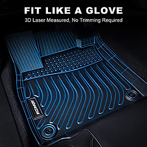 JDMON All Weather Floor Mats Compatible with 2020-2024 Kia Telluride, 1st, 2nd & 3rd Row Custom Fit Car Floor Liner Set Black