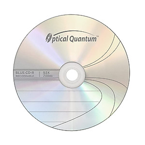 Optical Quantum Blue AZO CD-R 700MB 52X Recordable Media Disc for Data and Music 100pk Spindle Frustration Free Box