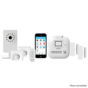 SKYLINK SK-250 Deluxe Connected Wireless Security Alarm Automation System with Camera Compatible with iOS, Android, Echo Alexa, Google Home and IFTTT and No Monthly Fees, 1 Count (Pack of 1), White
