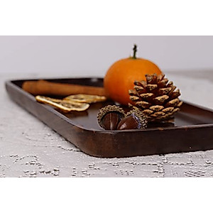 TEMINO Walnut Tray Wood Serving Tray Small Wooden Tray Rectangle Wood Tray for Bathroom, Kitchen, Centerpiece, Decor, Coffee Tray Tea Tray(11.8x5in)