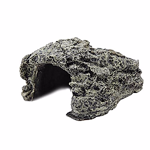 Reptile Hiding , Reptile Box Shelter Terrarium Hideout Caves for Aquarium Terrarium Decoration Ornament 4.7 x 4.3 x 2.4 inches(Medium)