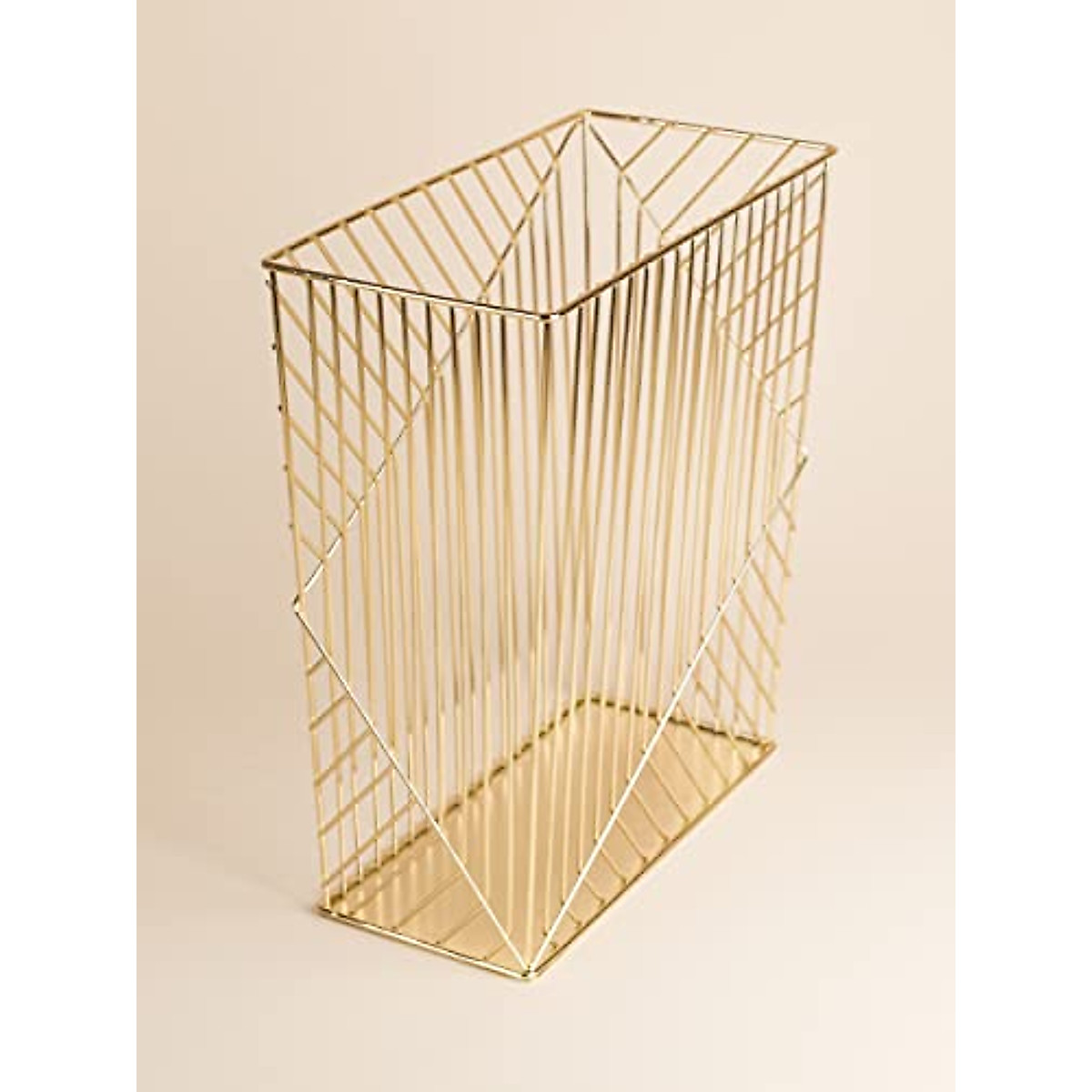 U Brands Metal Trash Can, Vena Collection, 6 Gallon Capacity, Gold (3232U02-06)