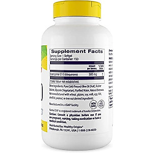 Healthy Origins CoQ10 (Kaneka Q10), 300 mg - Heart Health & Energy Supplement - Gluten-Free & Non-GMO Supplements - 150 Softgels