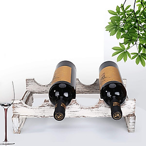 CuffUp Wine Rack, Wine Bottle Holder for Countertop, Rustic Farmhouse Wine Bottle Rack for Kitchen Counter