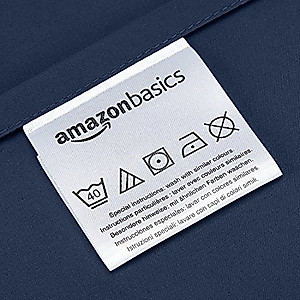 Amazon Basics Microfiber Pillowcase, Set of 2, Navy Blue, 31.5" L x 19.7" W