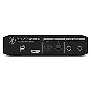 Mackie Onyx Producer 2-2 USB Audio Interface 24-bit/192kHz, with 2 Onyx Mic Preamps, Zero-Latency Direct Monitoring, MIDI I/O, and Software with Gravity Phone Holder and EMB 1/4" and XLR Cable Bundle