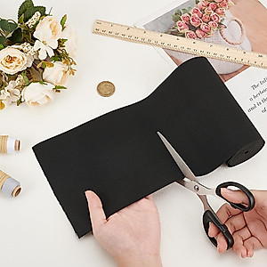 BENECREAT 3.3 Yard/3m 6 Inch Wide Flat Elastic Band Black Heavy Stretch Knit for Garment Sewing Project