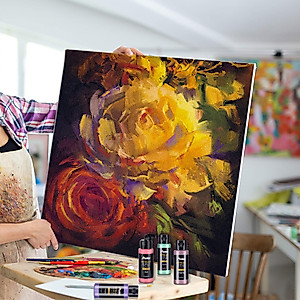 Metallic Acrylic Paint, Abeier Set of 24 Metallic Colors in 2oz/60ml Bottle, Rich Pigments, Non Fading, Non Toxic Paints for Artist, Beginners & Kids Painting on Rocks Crafts Canvas Wood, Fabric&Stone