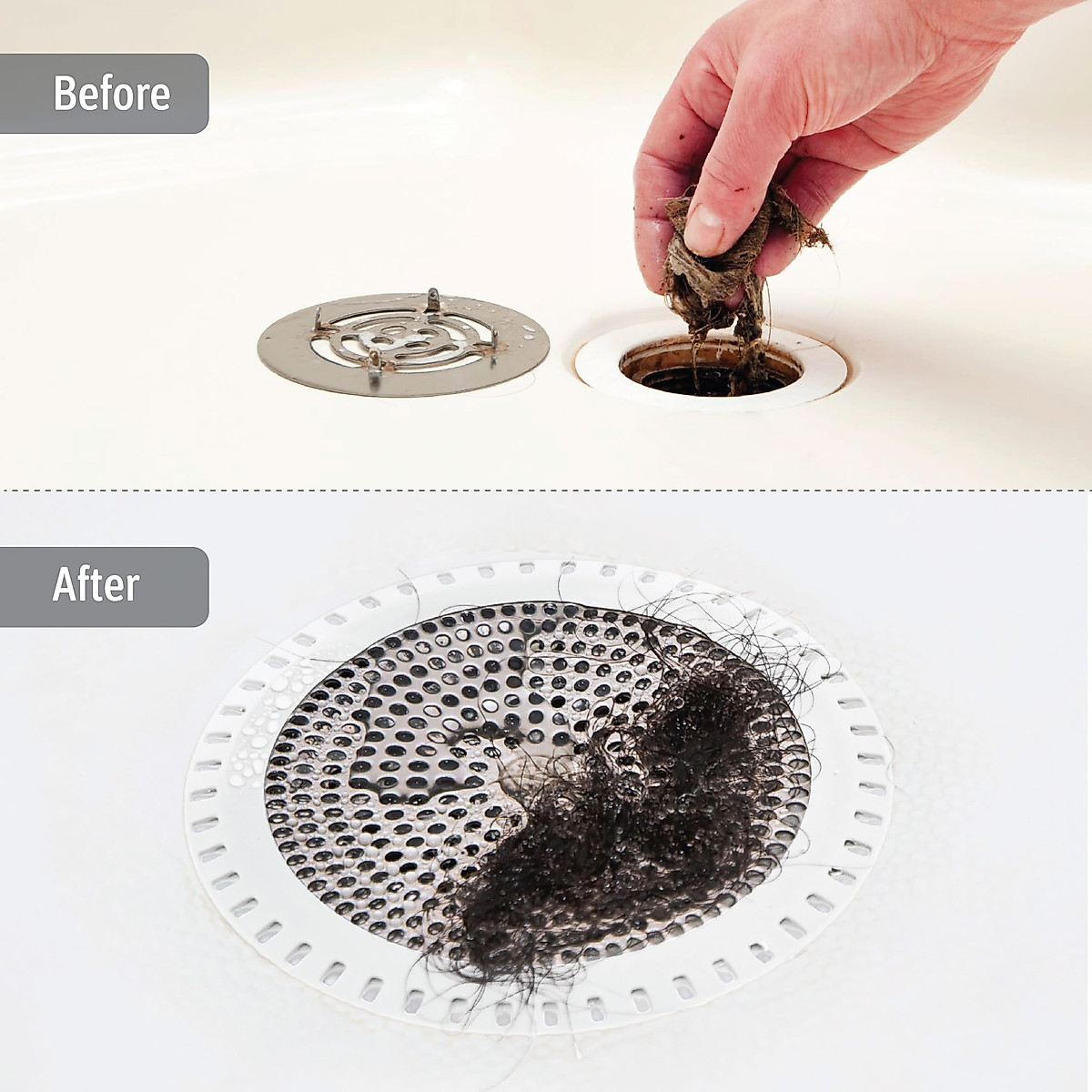 Ultra ShowerRing, The Ultimate Shower Drain Protector/Hair Catcher/Strainer/Snare/Cover (White)