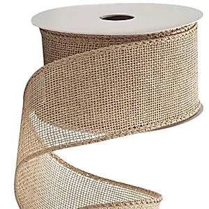 Natural Burlap Ribbon for Crafting — 3 Inch x 10 Yards Burlap Wired Ribbon for Christmas Home Decor Gift Wrapping DIY Crafts Wedding Bow Making Wreath