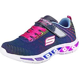 Skechers Litebeams-Gleam N'Dream Sneaker, Navy/Multi, 2 US Unisex Little Kid