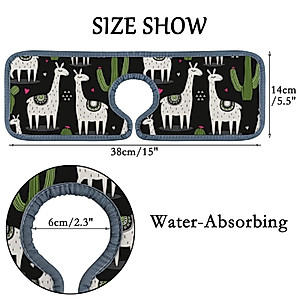 Kitchen Faucet Absorbent Mat 2 Pieces Alpaca Cactus Faucet Sink Splash Guard Bathroom Counter and RV,Faucet Counter Sink Water Stains Preventer