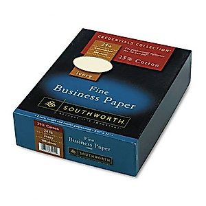 Southworth : Credentials Collection Fine Business Paper, Ivory, 24lb, Letter, 500 Sheets -:- Sold as 2 Packs of - 500 - / - Total of 1000 Each