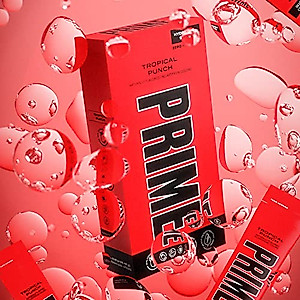 PRIME HYDRATION+ Sticks Tropical Punch | Hydration Powder Single Serve Sticks | Electrolyte Powder On The Go | Low Sugar | Caffeine-Free | Vegan | 6 Sticks