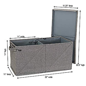Household Essentials Jumbo Fabric Double Twist Box Storage Bin, X-Large, Grey