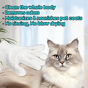 Herb Life Cleaning Glove for Dog and Cat, Wipes Gloves for Dog and Cat Fur Face, Ear, Eye, Paws Cleaning Wipes Pet Wash Free Gloves, Grooming Wipes for Pet No Rinse Thick Dog Wipes Gloves(12 Pcs)