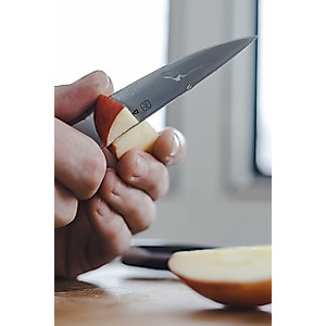 DURA LIVING 3.5-Inch Paring Knife – Ultra-Sharp German High Carbon Stainless Steel, Full Tang, Ergonomic Handle, Multipurpose Kitchen Knife for Chopping, Slicing, and Dicing, Cream