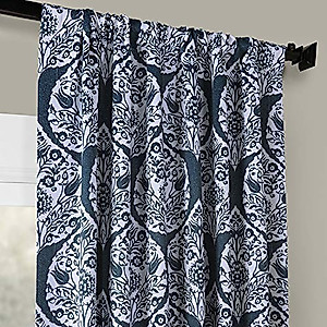 HPD Half Price Drapes Printed Room Darkening Curtains for Living Room & Bedroom 50 X 96, BOCH-KC108B-96 (1 Panel) Woodcut Green