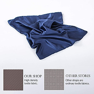 FLXXIE 2 Pack Zippered Satin Toddler Pillowcases, 13x18 Inches, Luxury and Silky Soft Travel Zip Pillow Cases for Boys and Girls, Navy Blue