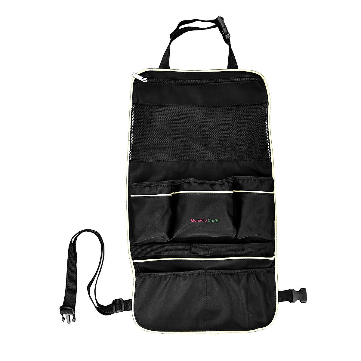 Mandala Crafts Car Backseat Organizer Kick Mat Back Seat Protector for Kids, Black, Pack of 2