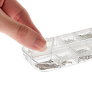 12 Grid Clear Plastic Jewelry Box Organizer, Storage Container (10 Pack)