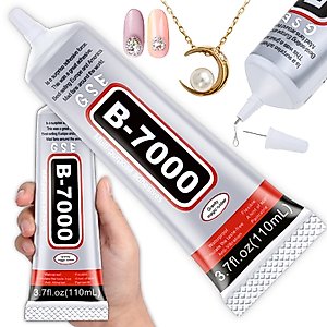 B7000 Rhinestones Glue for Crafts, 110ML Glue of Diamond Jewelry 3.7fl.oz Clear B-7000 Super Jewelry Glue Transparent Industrial Adhesive for Fabric Phone Repair Jewelery Making Crystal Gem