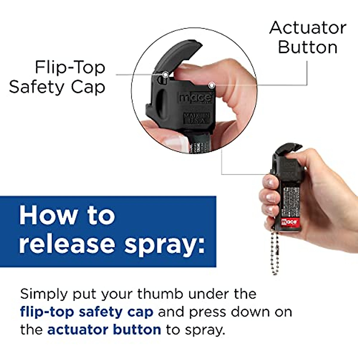 Mace Brand Self Defense Police Strength Pepper Spray Pepper Guard Pocket Model, Black