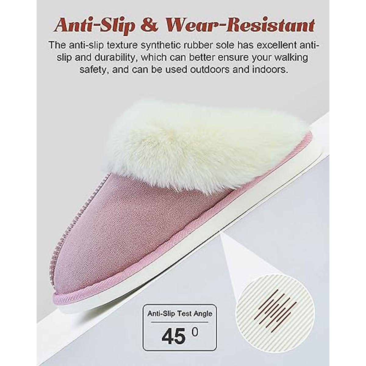 Plush House Slippers for Women Men, Fluffy Soft Warm Home Slippers, Winter House Shoes Indoor and Outdoor, Cloud slippers slides for Women Men