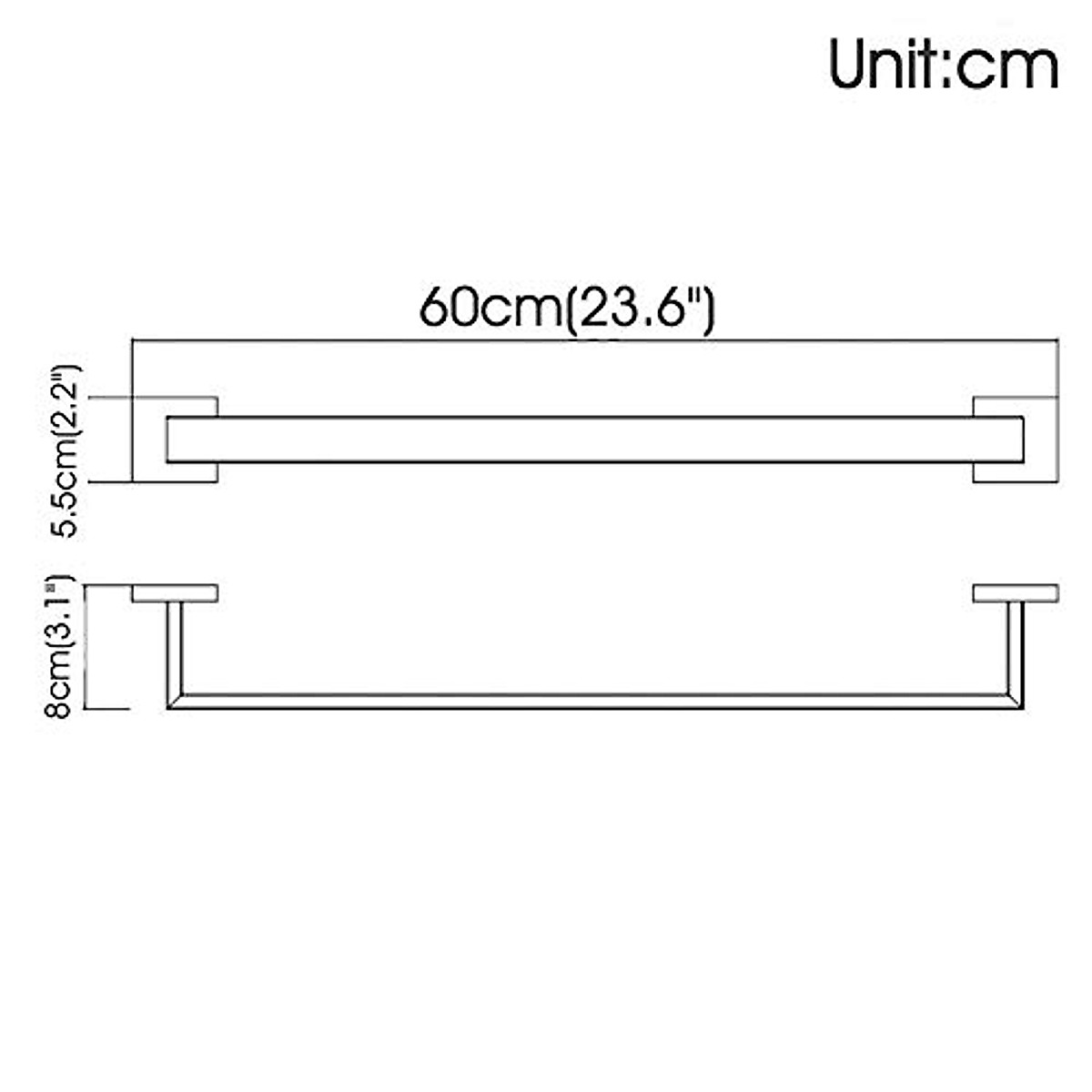 Bathroom Hardware Set 23.6-Inch Towel Bar,2pcs Towel Hook,Toilet Paper Holder,Hand Towel Holder Stainless Steel Brushed Gold Bathroom Accessories GTS3190BG…