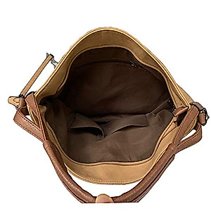 Women’s Classica Colorblock Hobo Bag Multicolor Handbag and Purses Patchwork Leather Shoulder Bags (khaki)