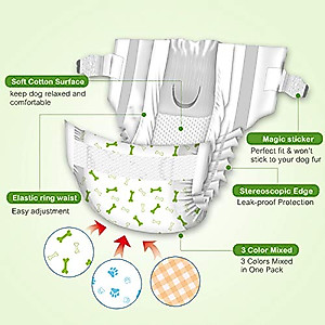 Pet Soft Doggie Diapers - Disposable Dog Diapers for Female in Heat Period or Urine Incontinence, Puppy & Cat Diapers Ultra Absorbent 12pcs XXSmall