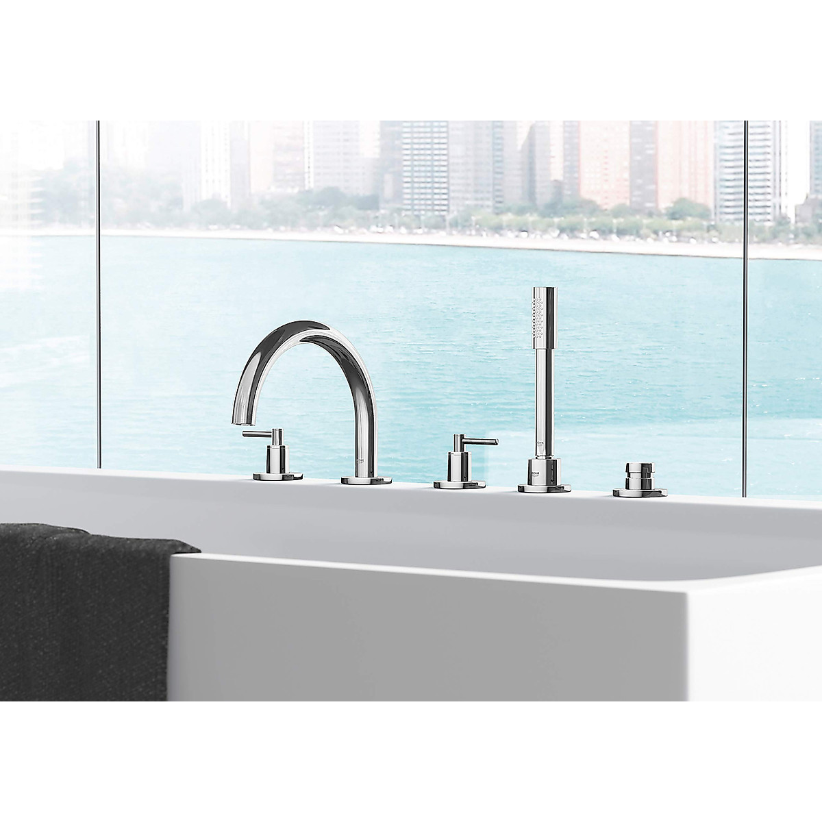 GROHE 20072003 Atrio 8″ Widespread Two-Handle Bathroom Faucet S-Size, Starlight Chrome