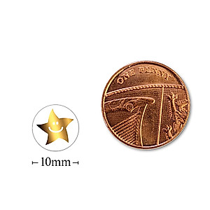 10mm Mixed Pack Smiley Star Metallic Stickers, Pack of 1080: 360 Gold, 360 Silver and 360 Bronze