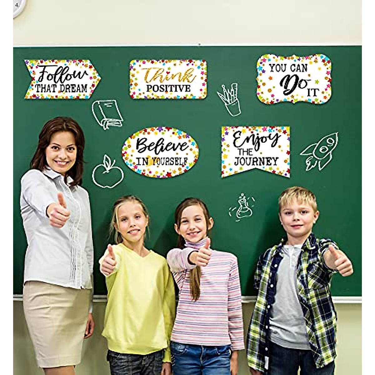 Hohomark Classroom Decoration Banner Motivation Confetti Positive Porch Sign Back to School Positive Sayings Accents for Student Teacher School Classroom Bulletin Board Office Home Nursery Decor