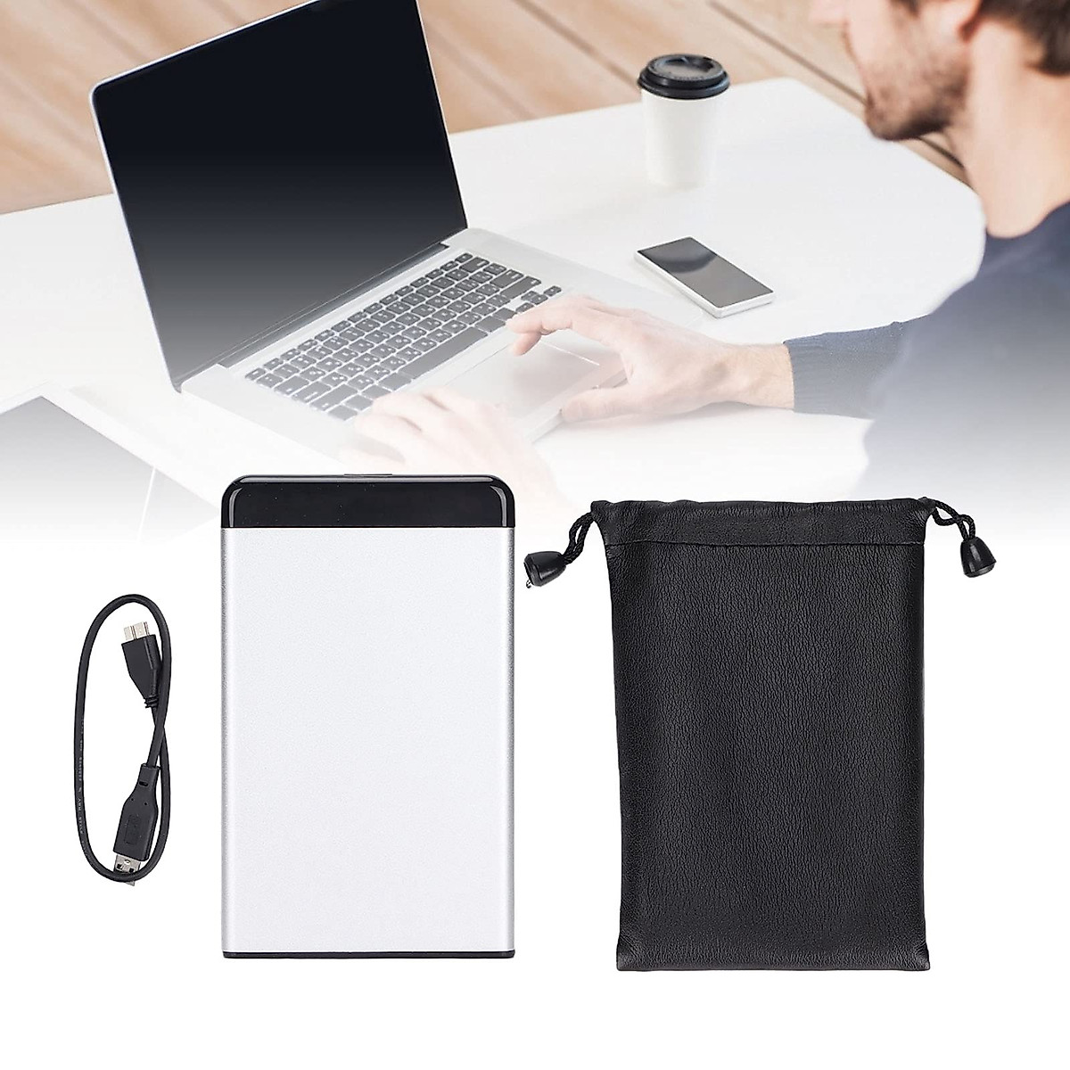 External Hard Drive, 40GB/80GB/120GB/250GB/320GB/500GB/1TB/2TB Fast Data Transfer 50-130M/S Portable Ultra Slim HDD with Mirco USB 3.0 Port ​for Desktop, Laptop, All in One Computers (80GB-Silver)