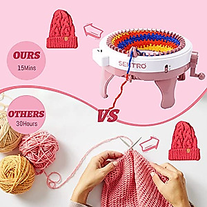 SENTRO 48 Needles Knitting Machine with Row Counter and Plain/Tube Weave Conversion Key, Efficiently DIY Scarf Hat Sock