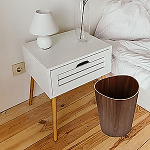 DOITOOL Bamboo Waste Basket Wooden Waste Bin Wastebasket Rustic Garbage Container Box for Home Office Farmhouse Living Room Bathroom Rubbish Litter Can 30x23cm Home Wastebasket