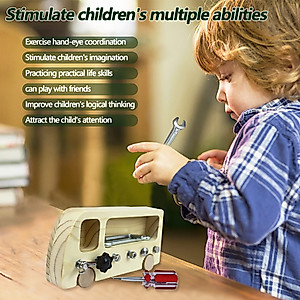 Dageely Montessori Wooden Screw Driver Board Set for Kids, Basic Life Skills Educational Learning Toy for 3 4 5 Year Old Kids and Toddlers Preschool, Classroom Wooden Sensory Toys