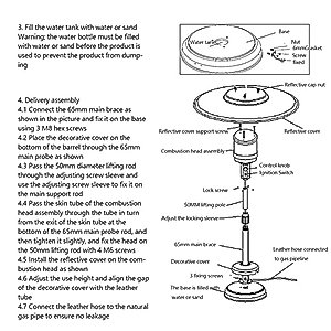 Natural Gas Patio Heater Adjustable Height (55in-78in), 12ft Hose Included, Passed CE CSA Certification, It’s Really Too Cold To Sit Outside In The Spring And Autumn,Its Heat Output Will Get Very Warm