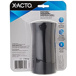 X-ACTO 1781LMR Inspire+ Battery Pencil Sharpener, Black/Silver