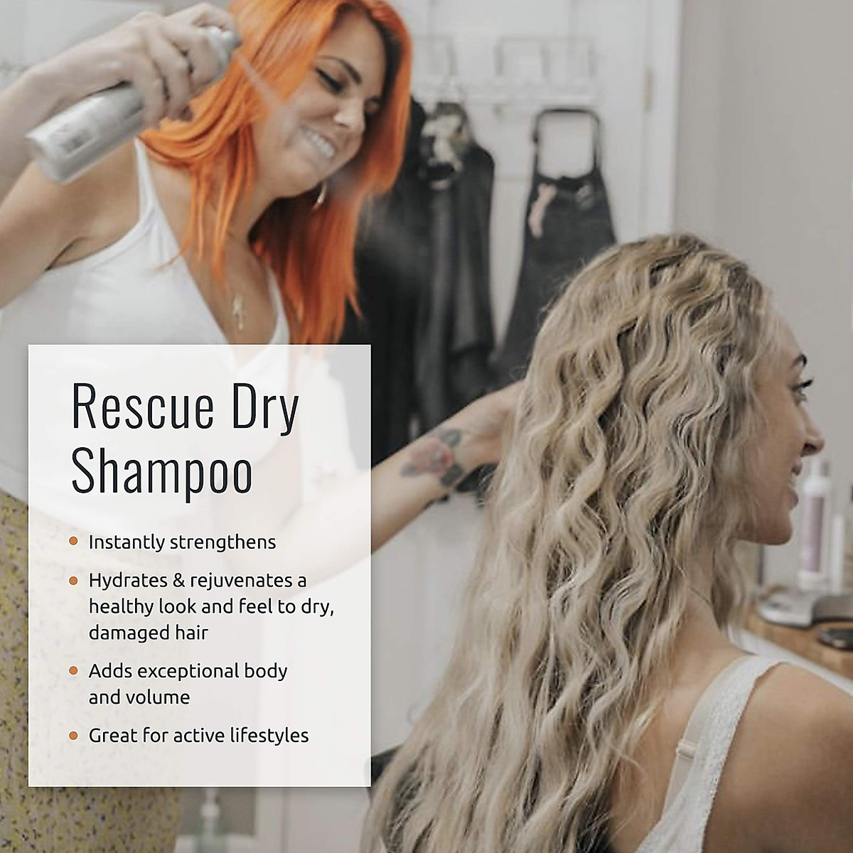 Pure NV Rescue Dry Shampoo For That Needed Pick-Me-Up, Made From Natural Vitamins & Minerals, Keratin, Collagen & Argan Oil Infused To Repair, Restore & Strengthen, Benzene, Paraben, Talc Free 10 Oz.