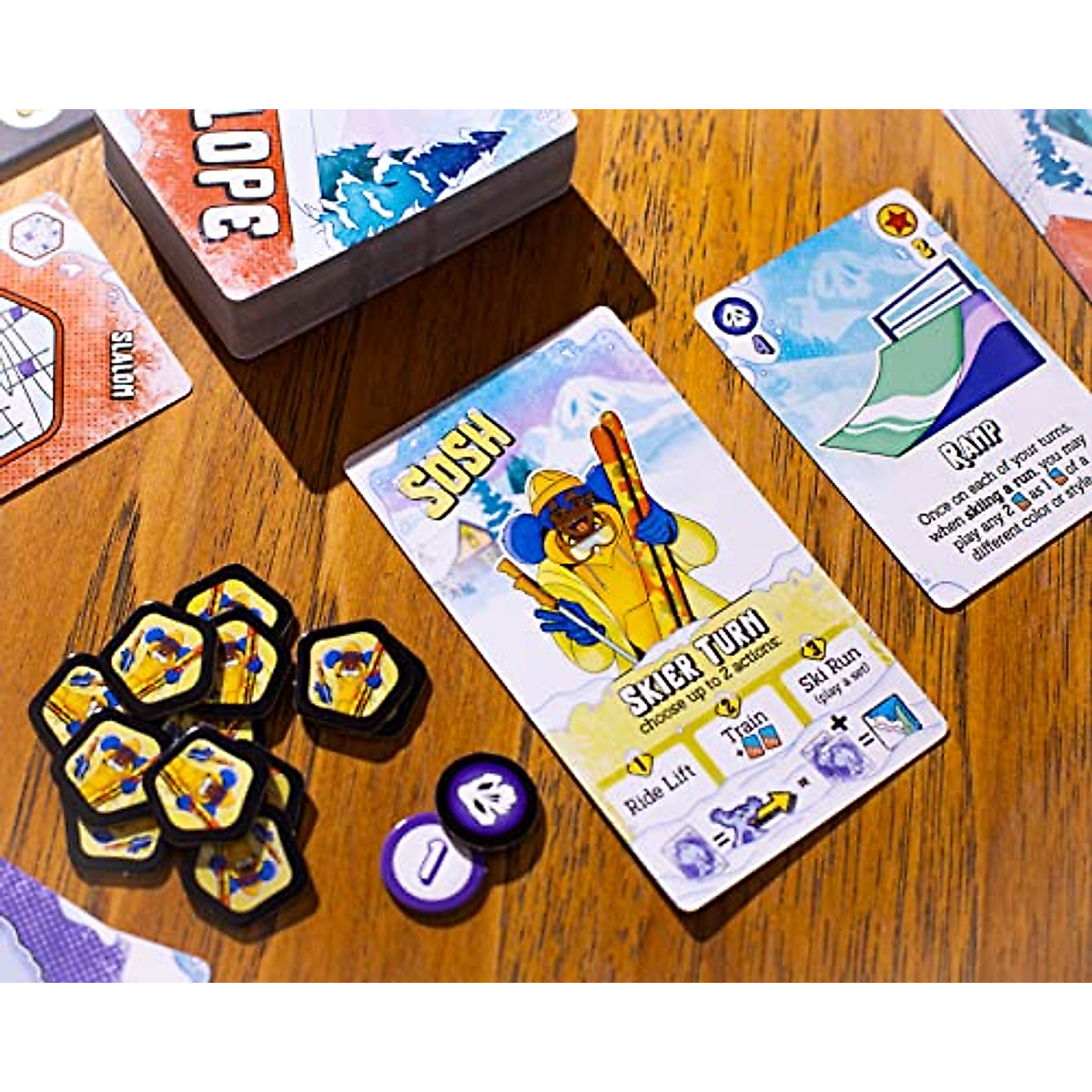 Skull Canyon Ski Fest Board Game - Race Down the Slopes and Conquer the Mountain! Strategy Game for Kids and Adults, Ages 14+, 2-4 Players, 45-90 MInute Playtime, Made by Pandasaurus Games