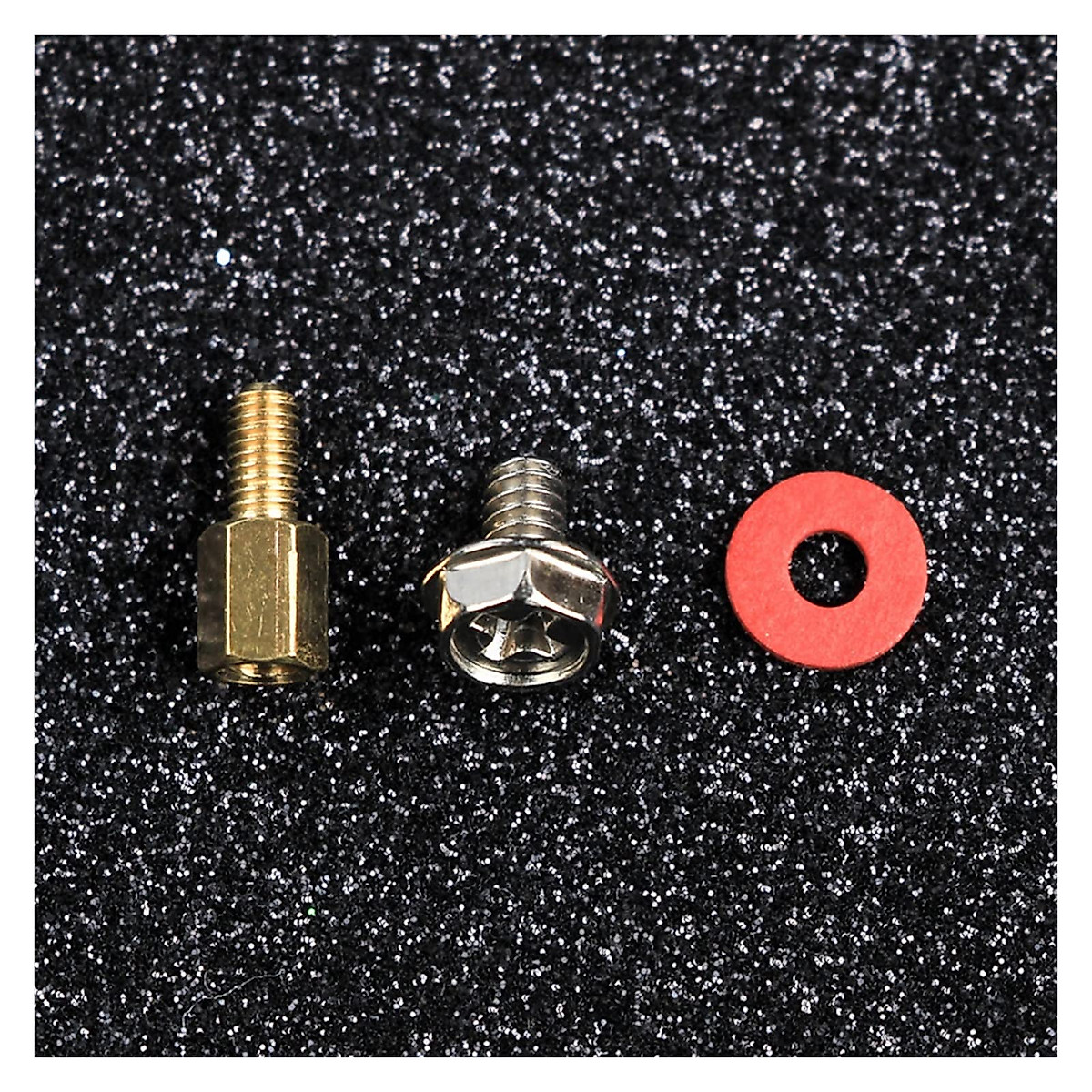 TYFZ Screw kit 30Pcs M3 Computer Golden Motherboard Riser+Silver Screws + Red Washers Strong and Sturdy (Color : White)