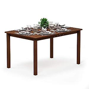 Furinno Patio Furniture Hardwood Outdoor Dining Table, Natural
