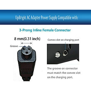 UpBright 3-Prong 42V AC/DC Adapter Compatible with Hover-1 Rocket H1-RCKT 2.0 DSA-RCK2 35.2V 36V 2Ah Li-ion Battery DSA-RCK2-PNK DSA-RCKT-GRN DSA-RCKT-PRP DSA-RCKT-BLU 42VDC 0.4A Power Supply Charger