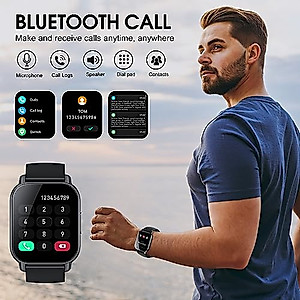 WeurGhy Smart Watch for Men Women(Answer/Make Call), 1.85" HD Fitness Watch with 112 Sport Modes, Activity Tracker with Heart Rate Monitor, IP68 Waterproof Smart Watch Compatible with Android iOS