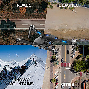 HHD Drone with Camera for Adults, Foldable RC Quadcopter for Beginners with 40 mins Flight Time, App Control, Auto Return Home, Follow Me, 2 Batteries (Black-1)