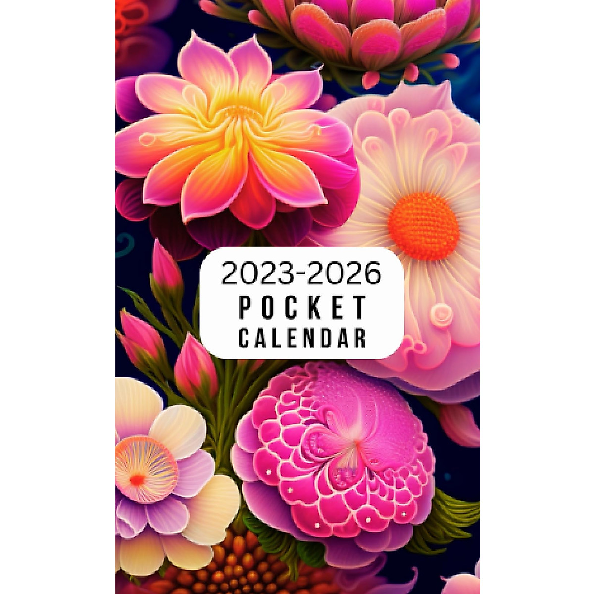 pocket calendar 2023-2026 for purse: Small Size 4 x 6.5 in | Nice Floral Design