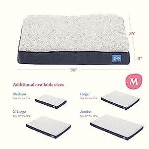 Orthopedic Large Dog Bed - Ultra Comfortable Dog Bed for Large Dogs Small, Medium, Large and Extra-Large Dogs/Cats with Sherpa top - Breathable Pet Bed - Egg Foam Sofa Bed - Removable Washable Cover.