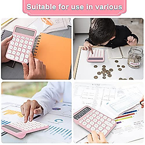 Standard Calculator 12 Digit,6.2 * 4.2in Desktop Large Display and Buttons,Calculator with Large LCD Display for Office,School, Home & Business Use,Automatic Sleep,15 °Tilt Screen (Pink)